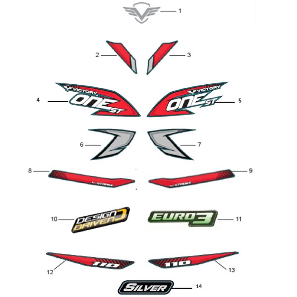 REPUESTOS PARA MOTO CALCOMANÍA TAPA LATERAL IZQUIERDA STREET VICTORY ...